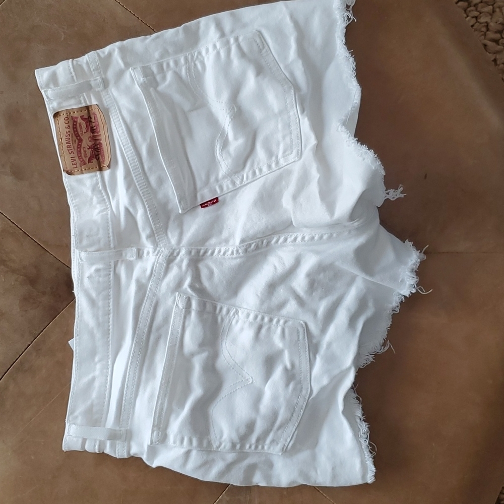 Levi's High Rise Shorts White Cutoff - Gem